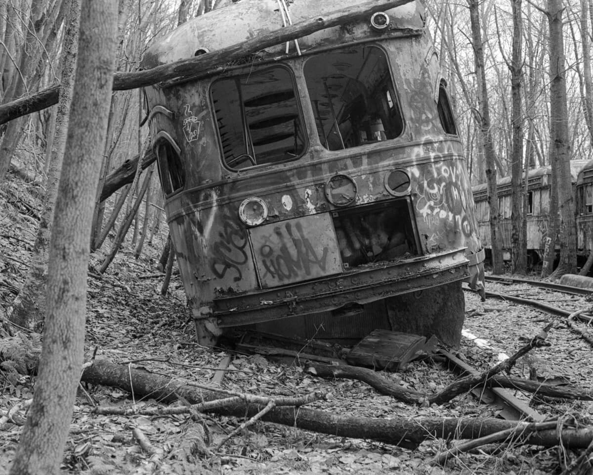 5 Frames... At Pennsylvania's Trolley Graveyard on ILFORD Delta 400 ...